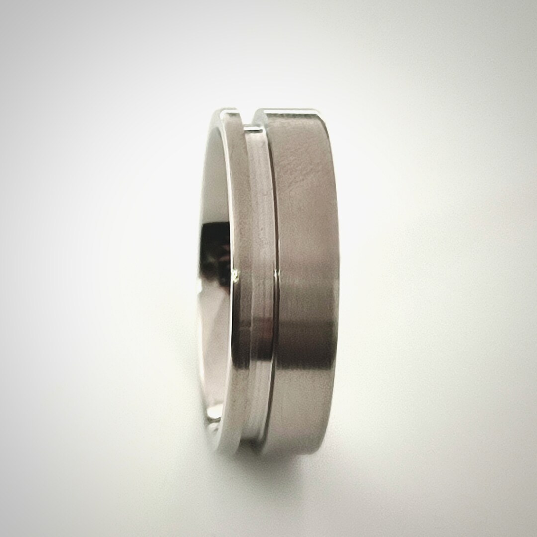 Titanium - Offset Channel Ring Blank - 8/2 - Etsy
