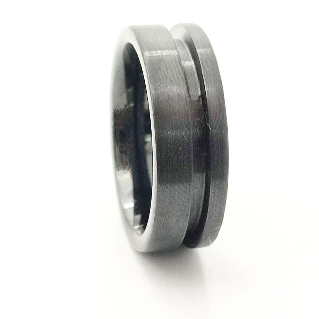 Ceramic Offset Channel Ring Blank - 8/2 - Etsy