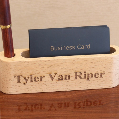 Custom Desk Sign Desk Name Plate With Card Holder Monogram - Etsy