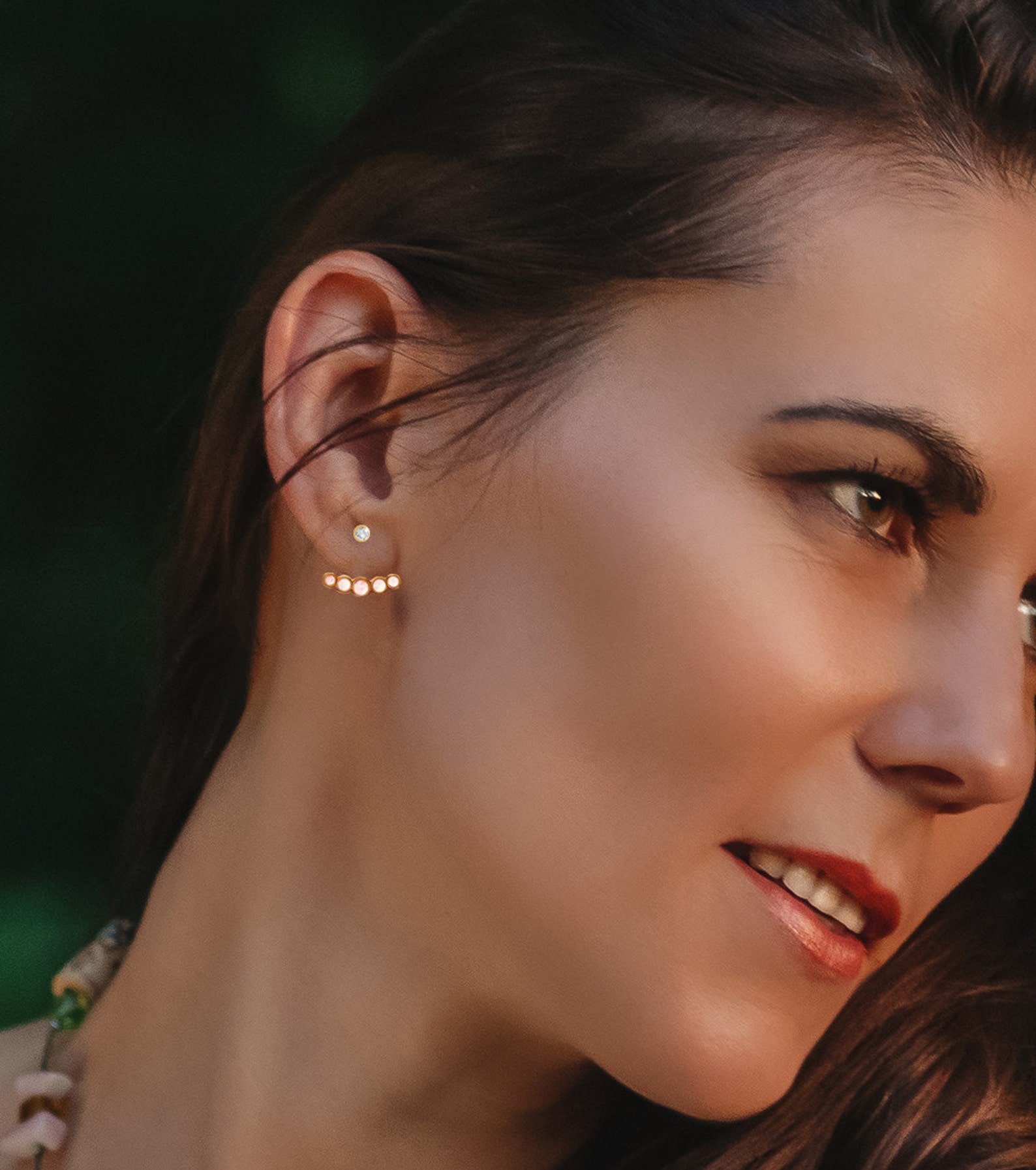 316L Surgical Steel 5 Stone Ear Jacket Earrings Ear Cartilage | Etsy