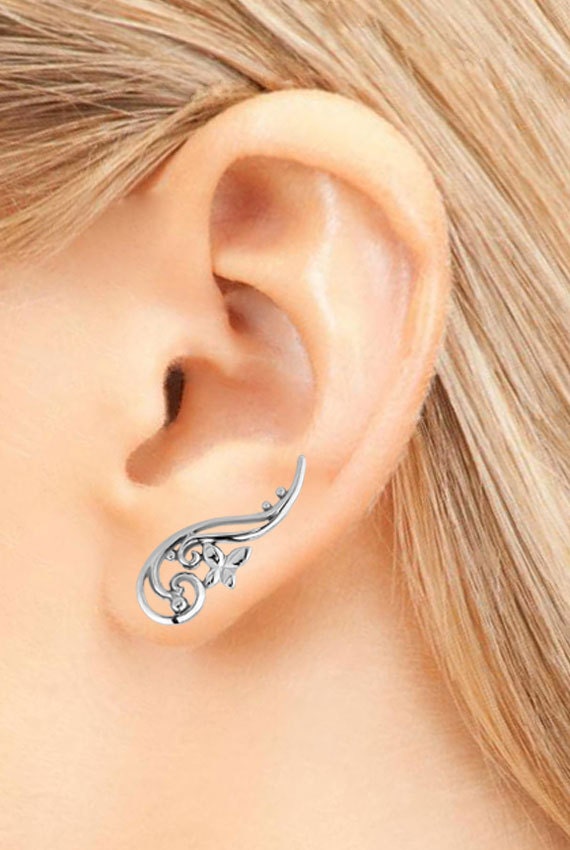 316L Surgical Steel Ear Vine Ear Pin Ear Crawler Ear Sweep - Etsy