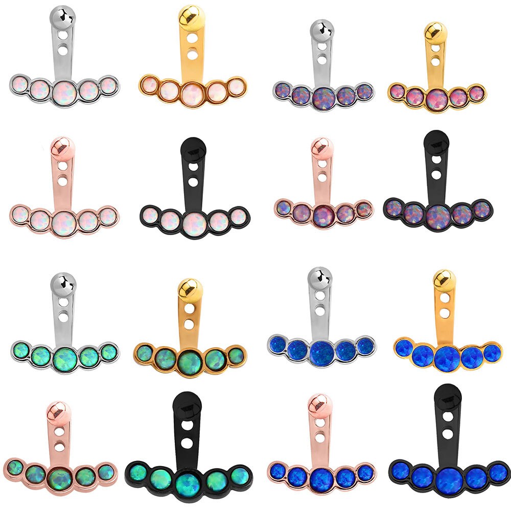 316L Surgical Steel 5 Stone Ear Jacket Earrings Ear Cartilage | Etsy