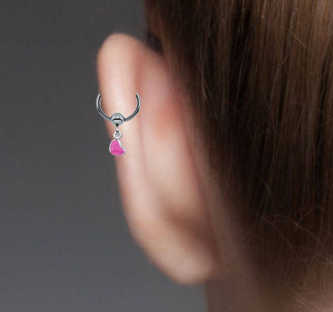 316L Surgical Steel Ear Cartilage Helix Captive Bead Hoop | Etsy