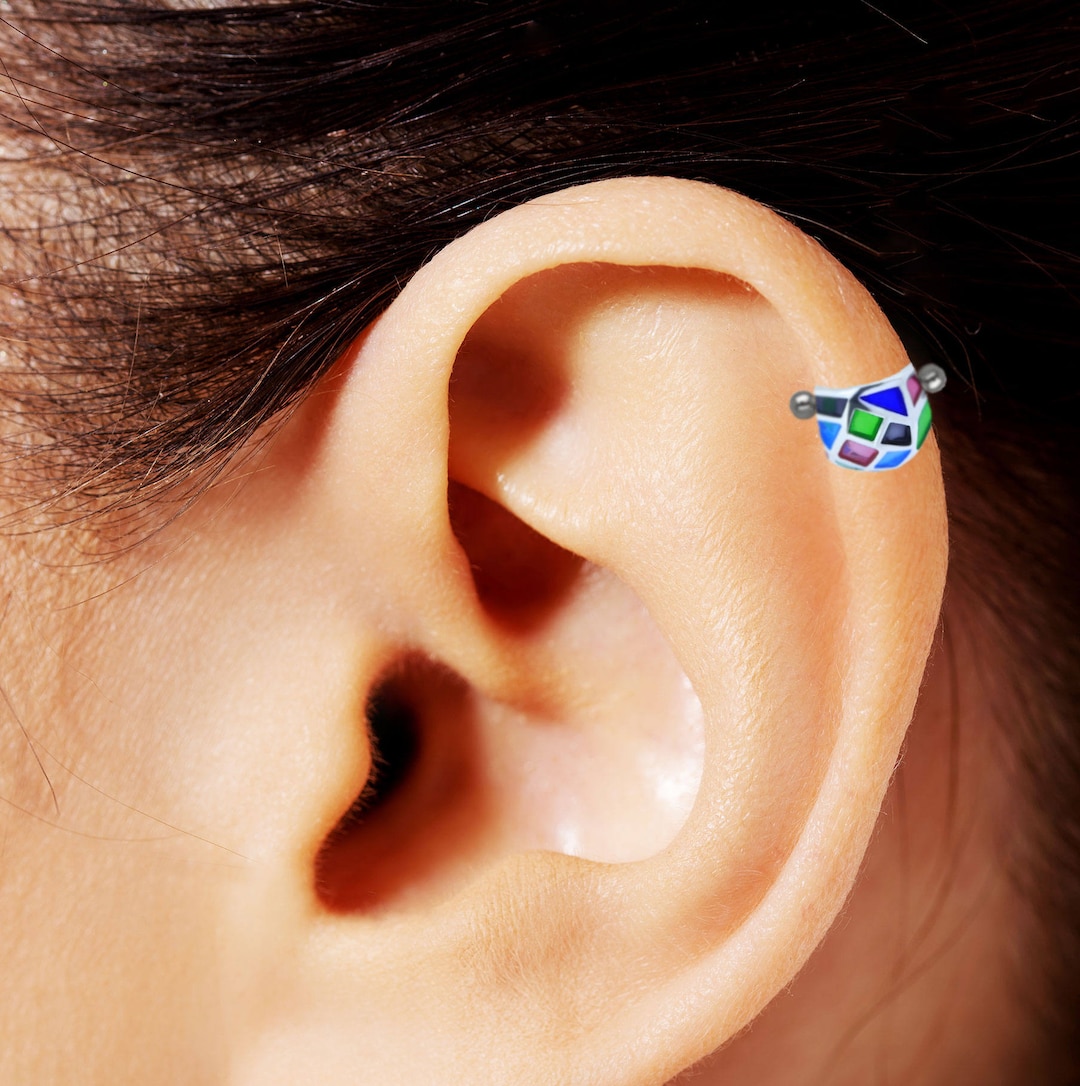 316L Surgical Steel Ear Cartilage Helix Tragus Stud Earring Ring ...