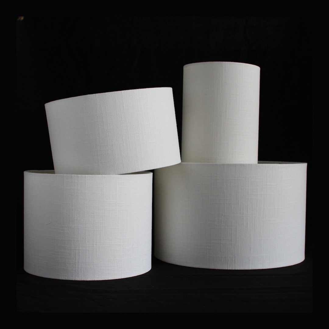 White Textured Linen Shade - Etsy
