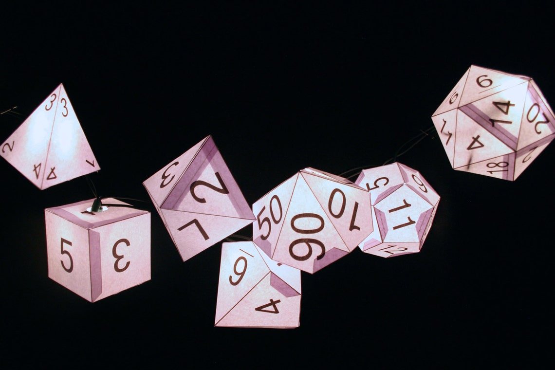 Papercraft RPG Dice Polyset LARGE 7cm/3 Paper Dice for - Etsy