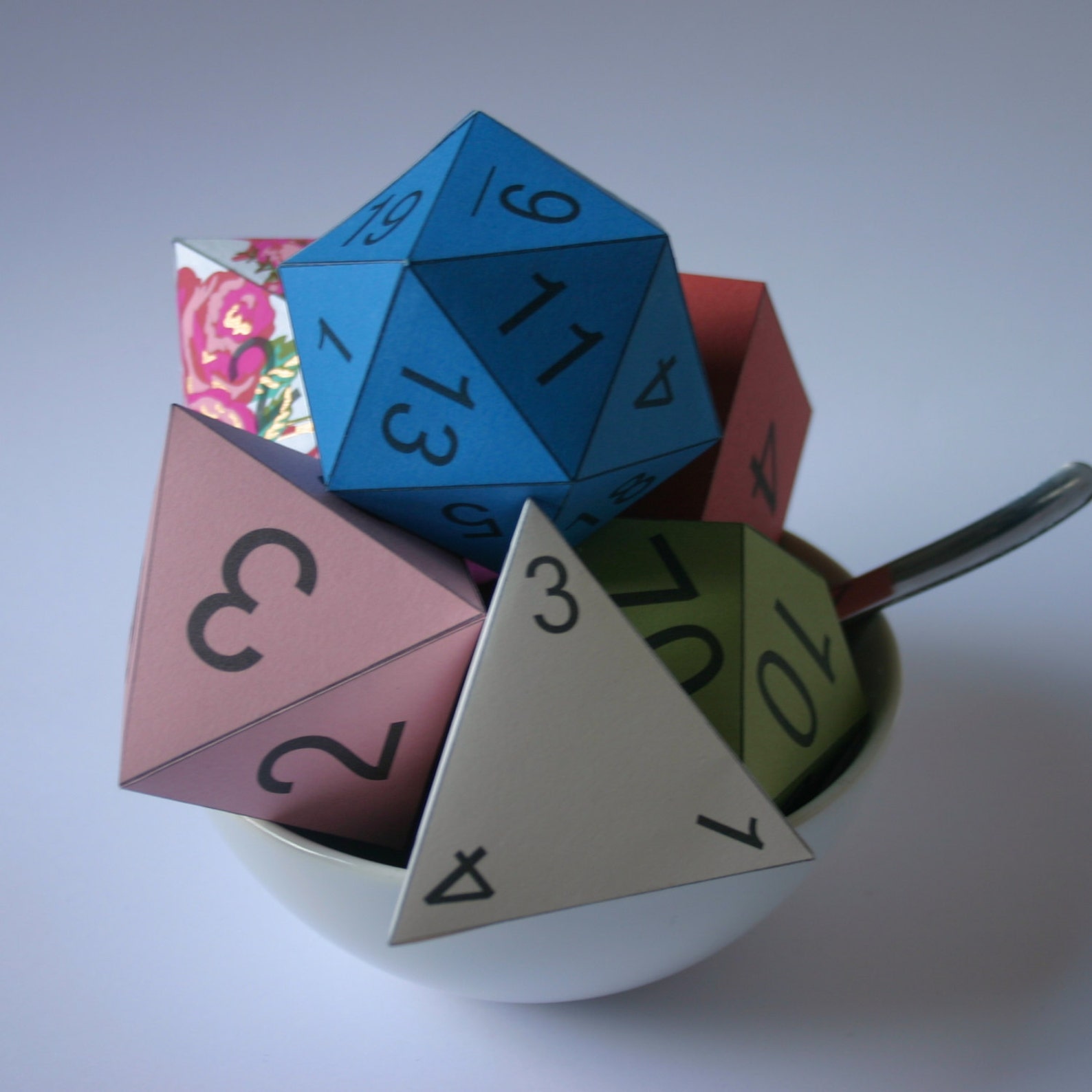 Papercraft RPG Dice Polyset Large 7cm/3 Paper Dice for D&D, Ttrpg - Etsy