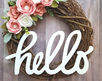 Hello wreath | Etsy