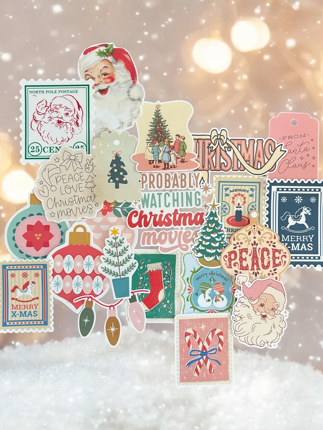 Vintage and Retro Inspired Christmas Stickers - Etsy