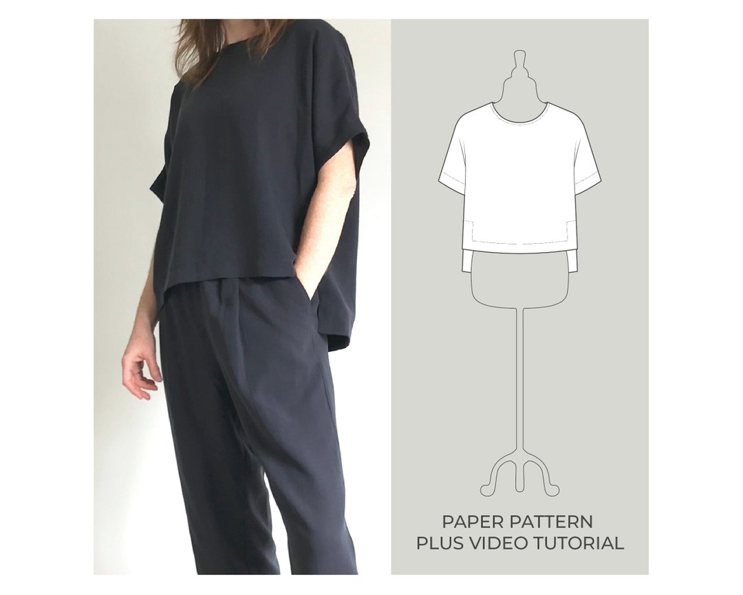 Asymmetric Top Sewing Pattern, PRINTED PAPER PATTERN, Linen Top Pattern ...