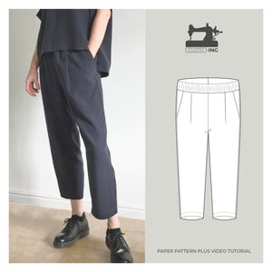 Cropped Trouser Pattern Pants Pleated Trouser Pattern | Etsy
