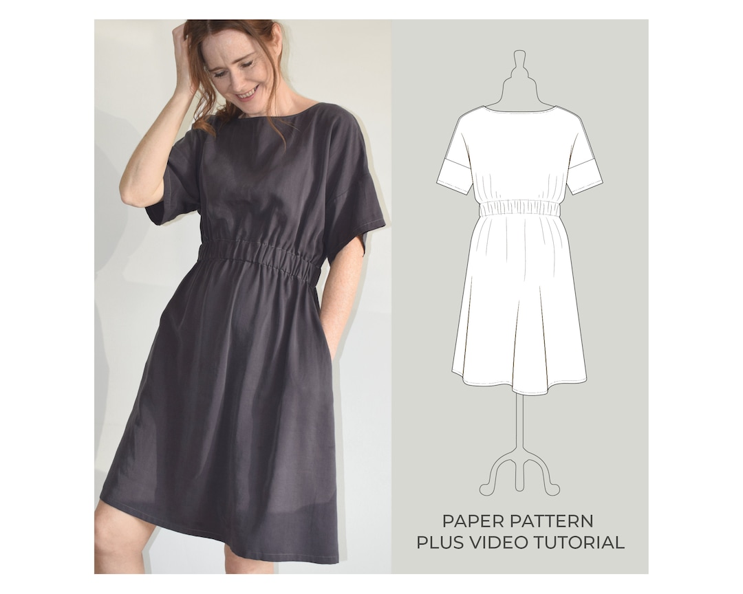 Everyday Dress Sewing Pattern, PRINTED PAPER PATTERN, Simple Dress ...