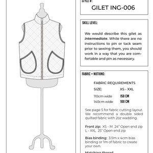 Quilted Gilet Sewing Pattern, Boxy Fit Vest (digital PDF Pattern) - Etsy
