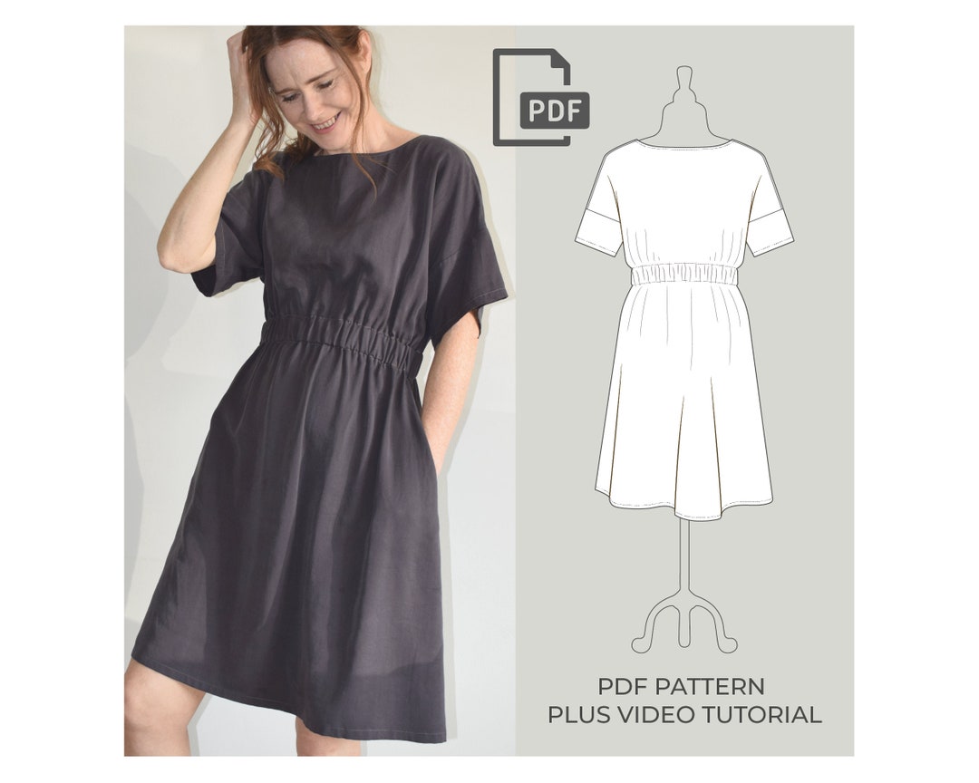 Everyday Dress Sewing Pattern, DIGITAL PDF PATTERN, Simple Dress ...