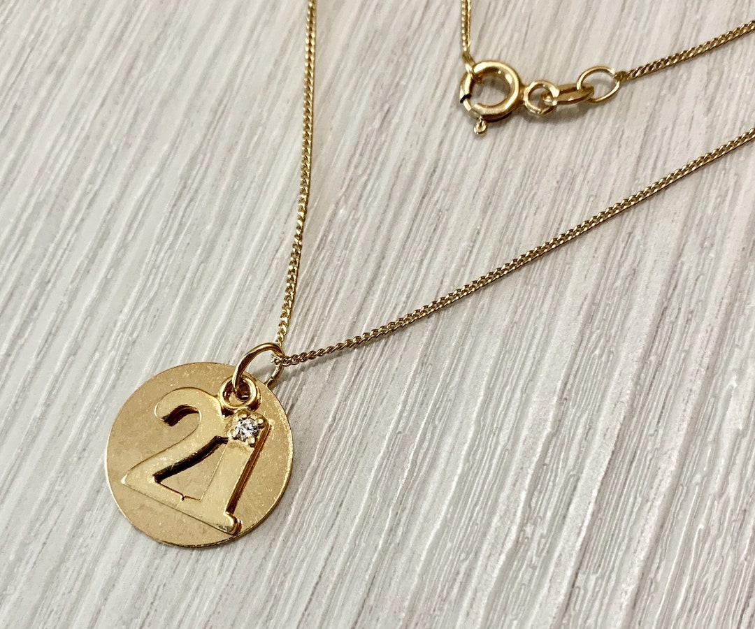 Gold Over Sterling Silver 21st Birthday Necklace With Personalised ...