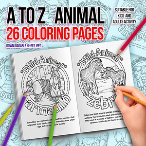 Animals Coloring Pages 26 Printable Coloring Pages A to Z - Etsy