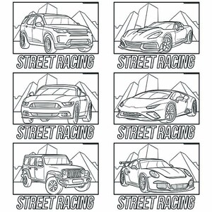 Racing Car Coloring Pages 20 Page Printable PDF - Etsy