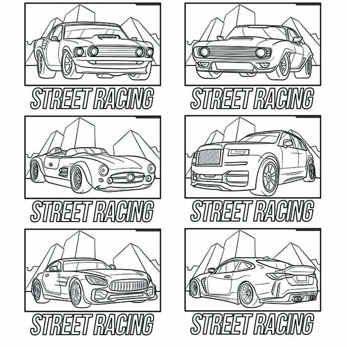 Racing Car Coloring Pages 20 Page Printable PDF - Etsy