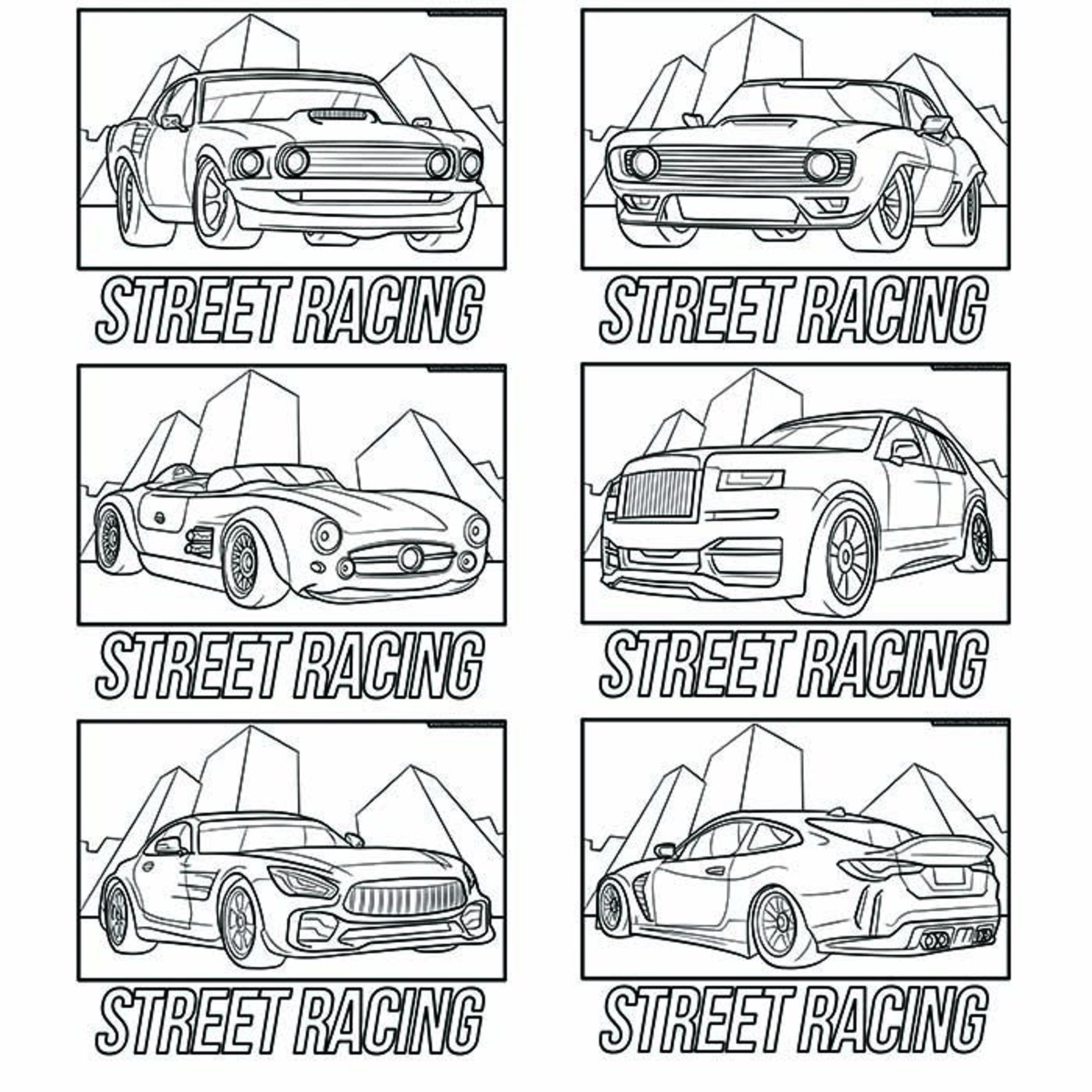 Racing Car Coloring Pages 20 Page Printable PDF - Etsy