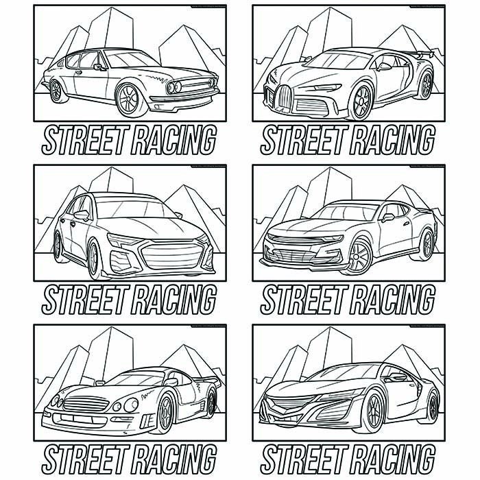 Racing Car Coloring Pages 20 Page Printable PDF - Etsy