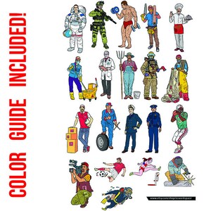 Career Occupations Coloring Pages 20 Page Printable PDF - Etsy