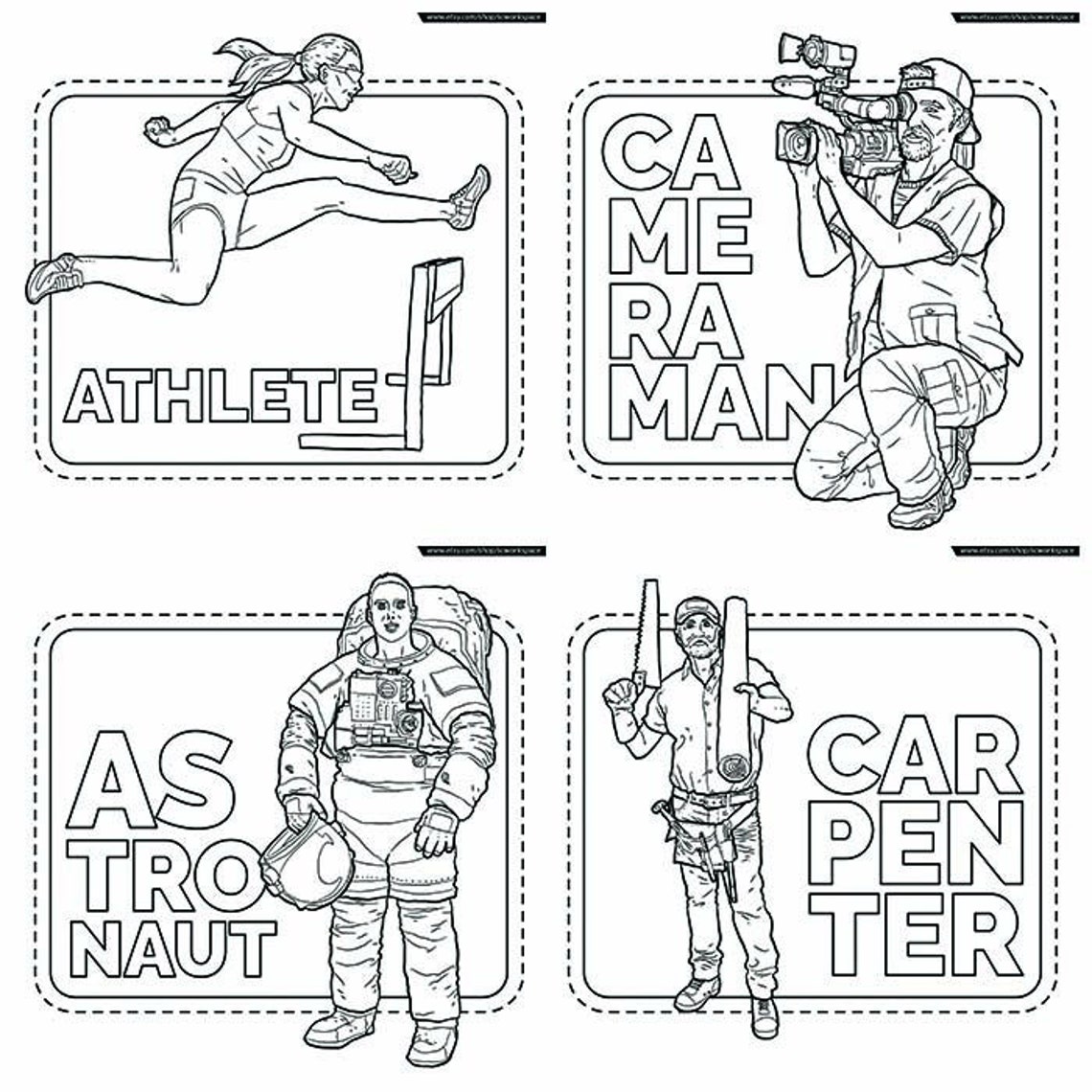 Career Occupations Coloring Pages 20 Page Printable PDF - Etsy