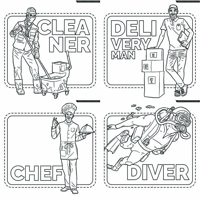 Career Occupations Coloring Pages 20 Page Printable PDF - Etsy