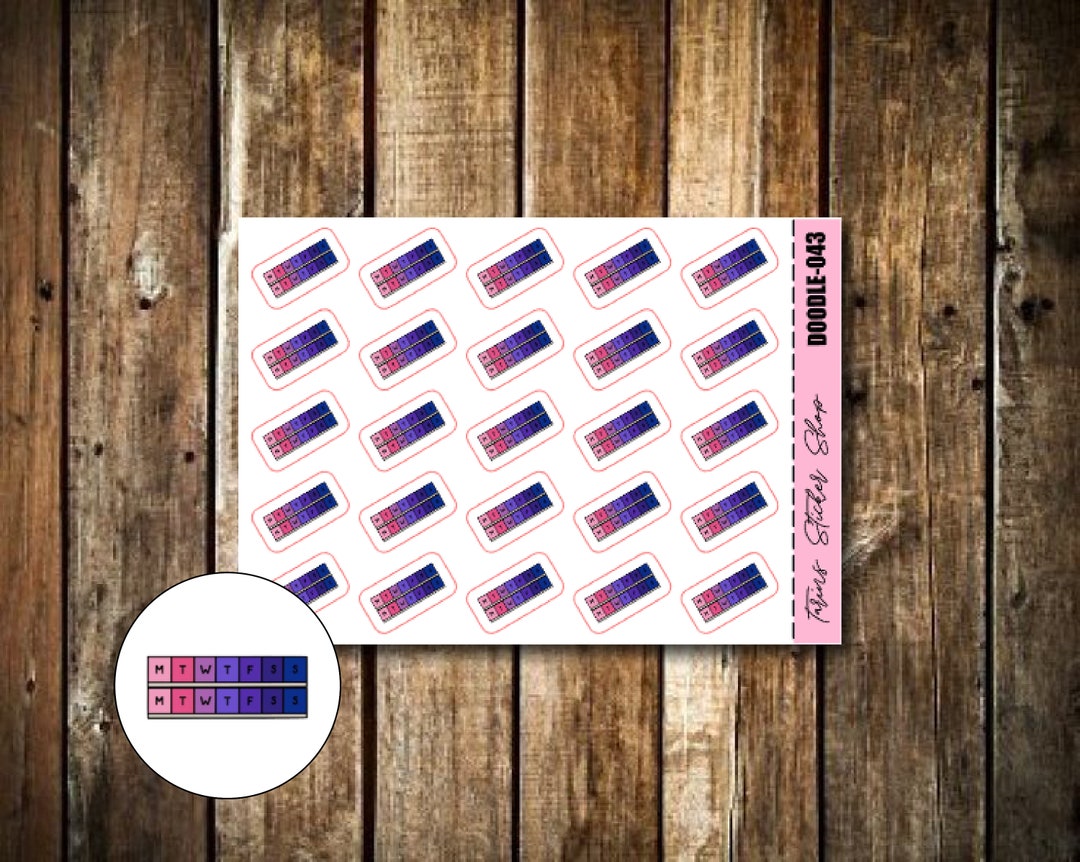 Pill Box Sunset Hand Drawn Doodles Stickers DOODLE-043 - Etsy