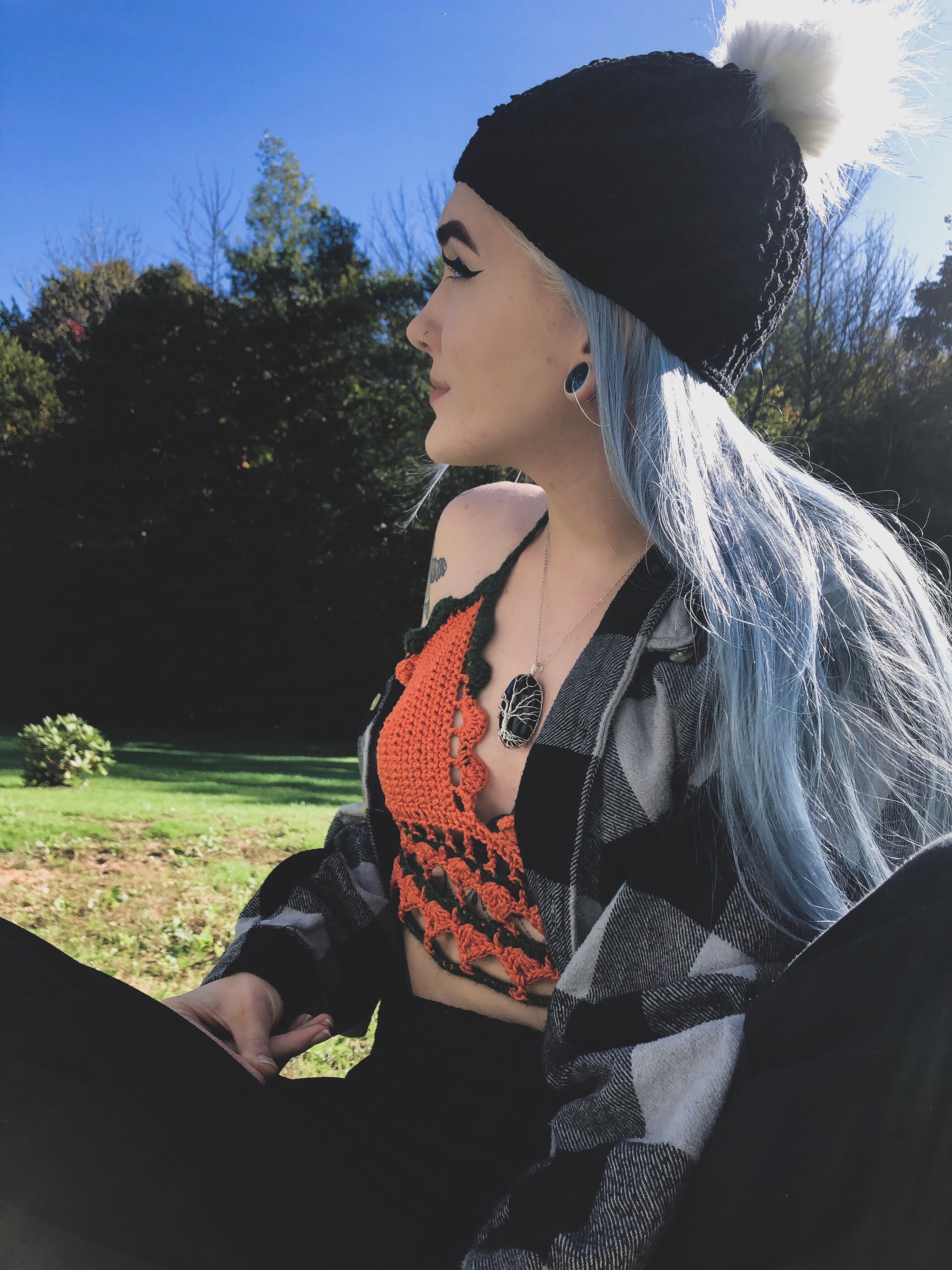 Crocheted Winter Beanie Hat with Poof Ball - Etsy 日本