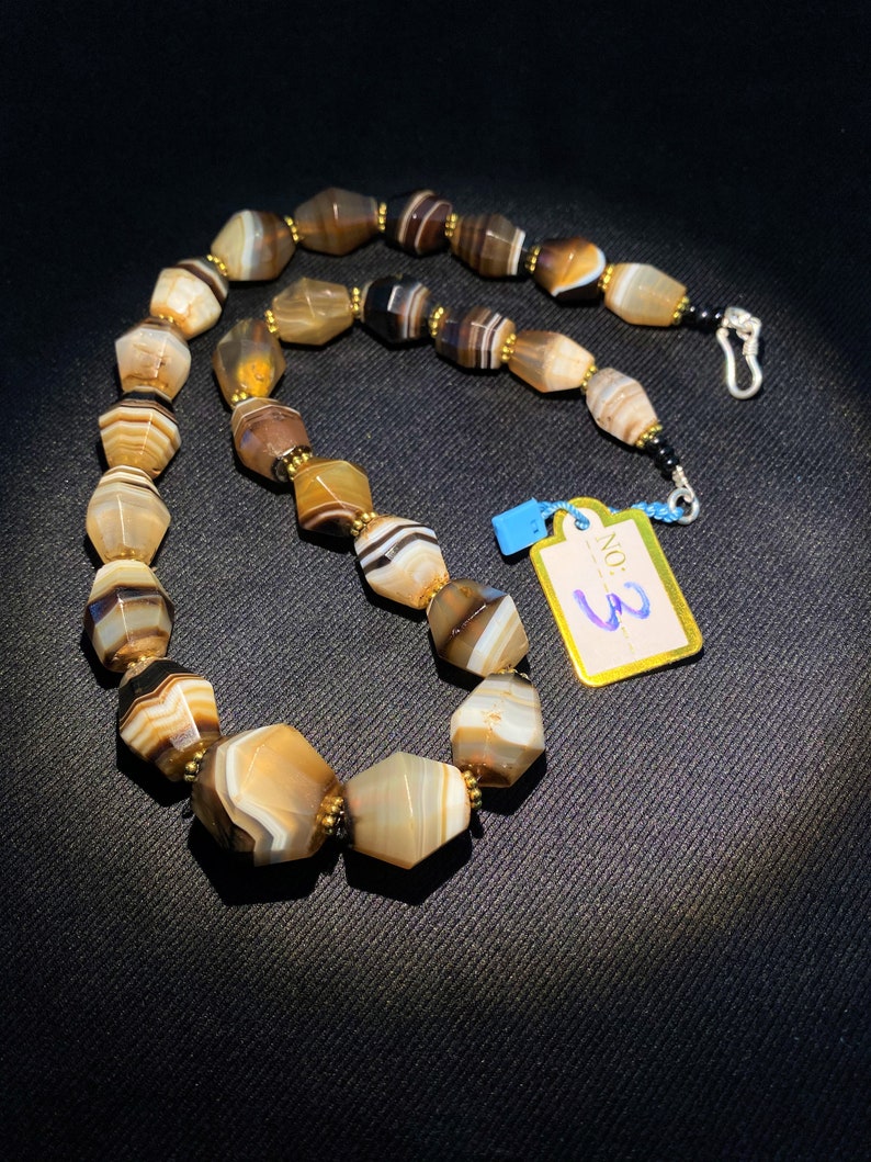 A Beautiful Antique Banded Agate Necklace Beads - Etsy