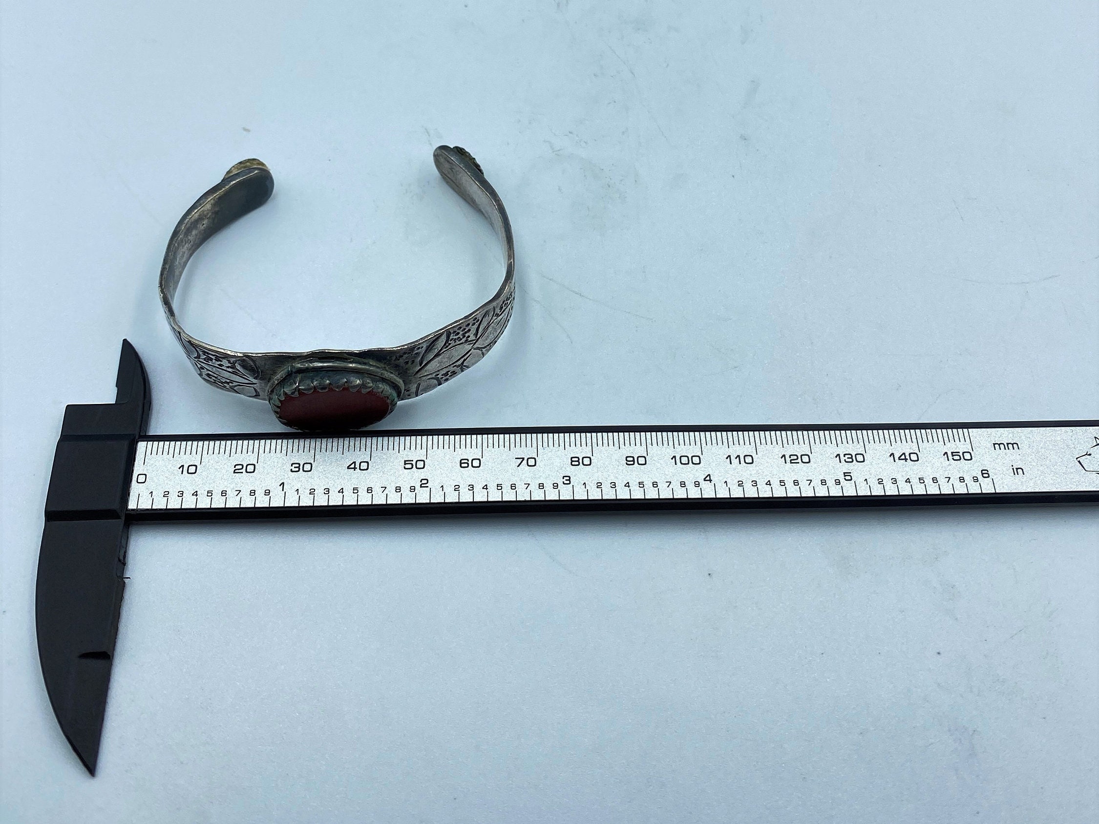 Vintage Antique Old Hand Made Silver Turkmani Bangle Bracelet Jewelry ...
