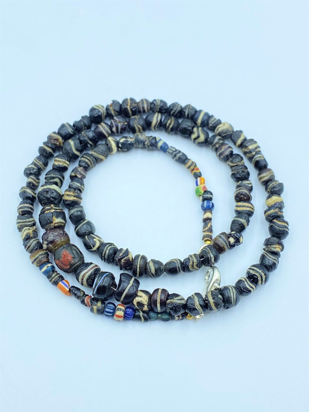 Old Jewelry Trade Cultural Gabri Beads of Glass Necklace From Ancient ...