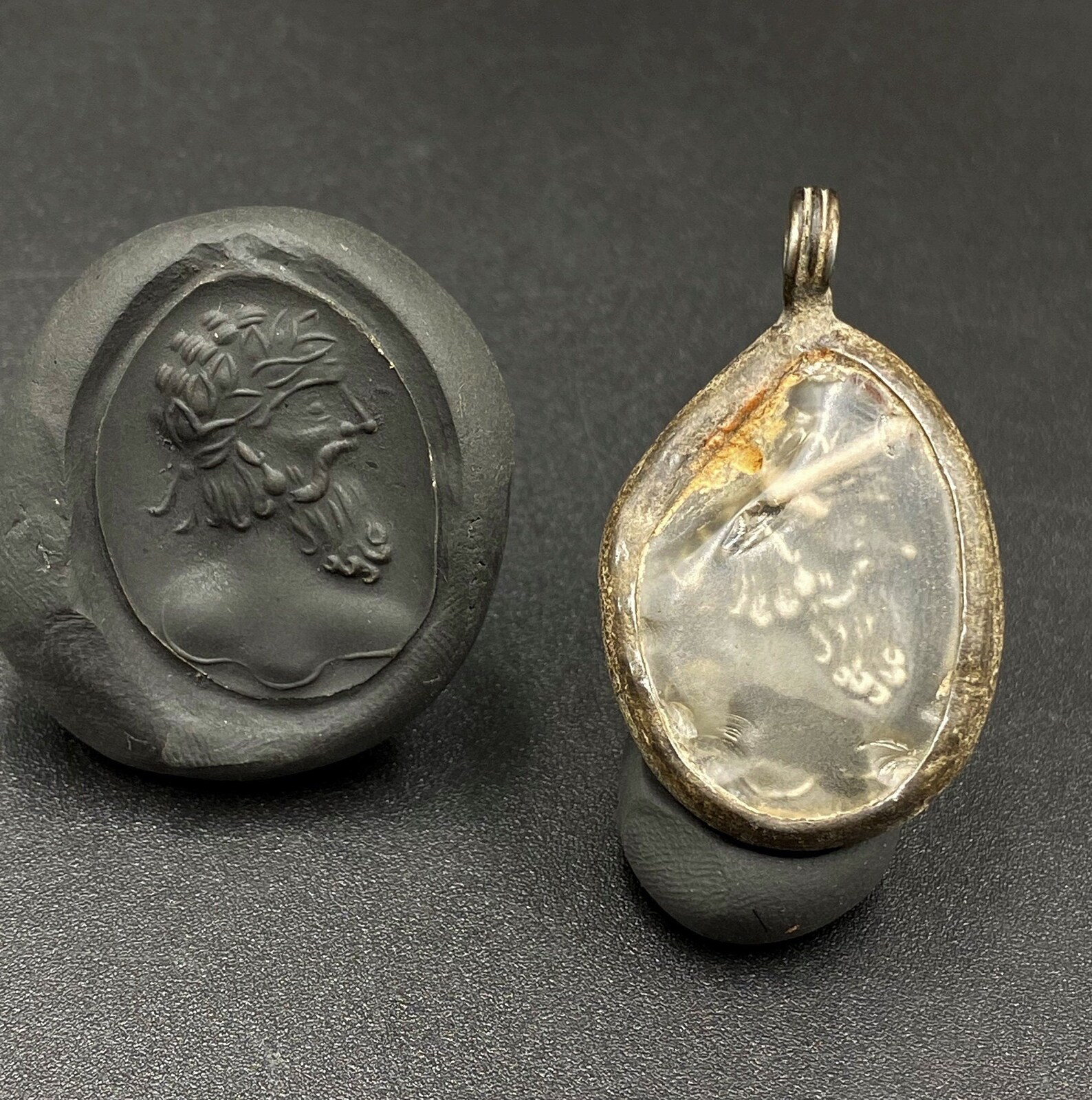 Old Ancient Jewelry Crystal Head Figure Carved Intaglio - Etsy