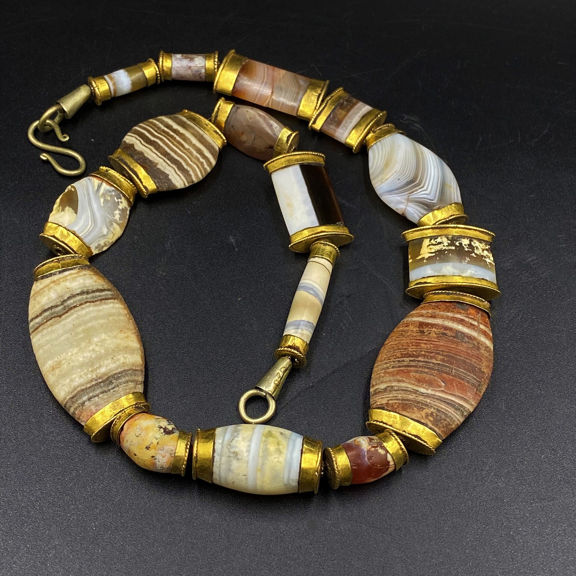 Old Antique Ancient Indo Greco Bactrian Banded Agate Beads - Etsy
