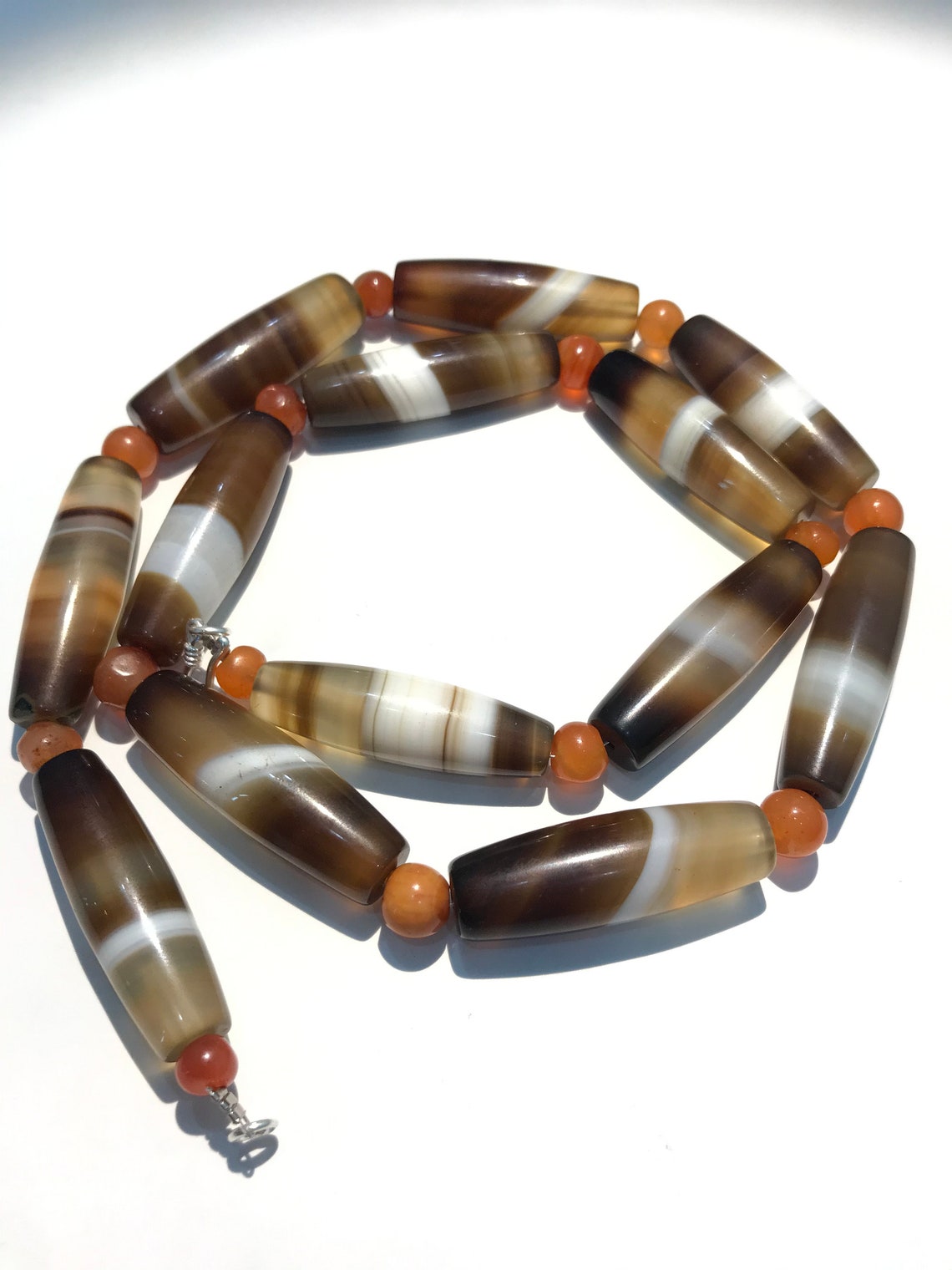 A beautiful Pre Ankor banded agate beads necklace from | Etsy