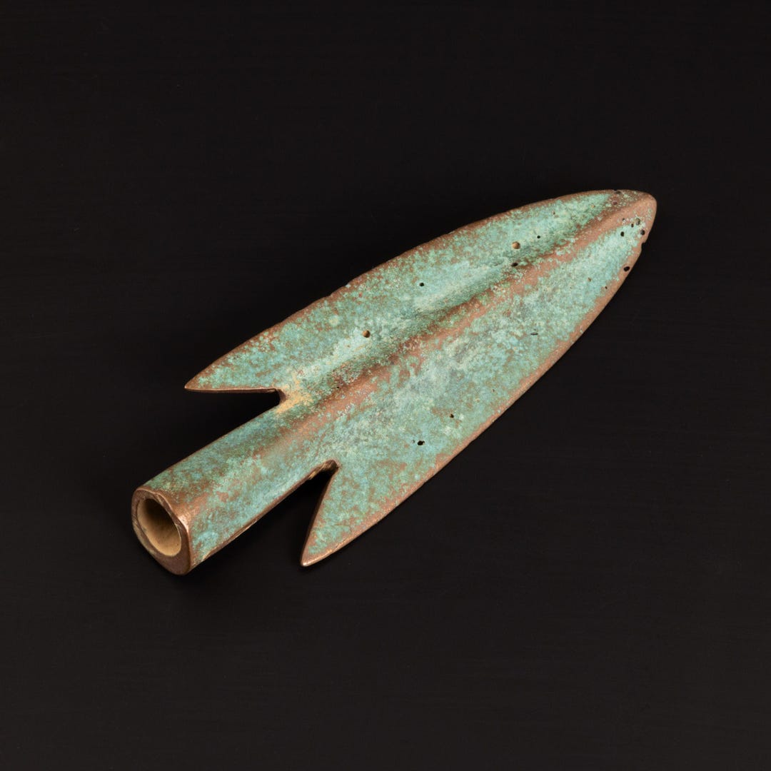 Ancient Roman Byzantine Bronze Armor Piercing Javelin Spearhead 2.9 X 8 ...