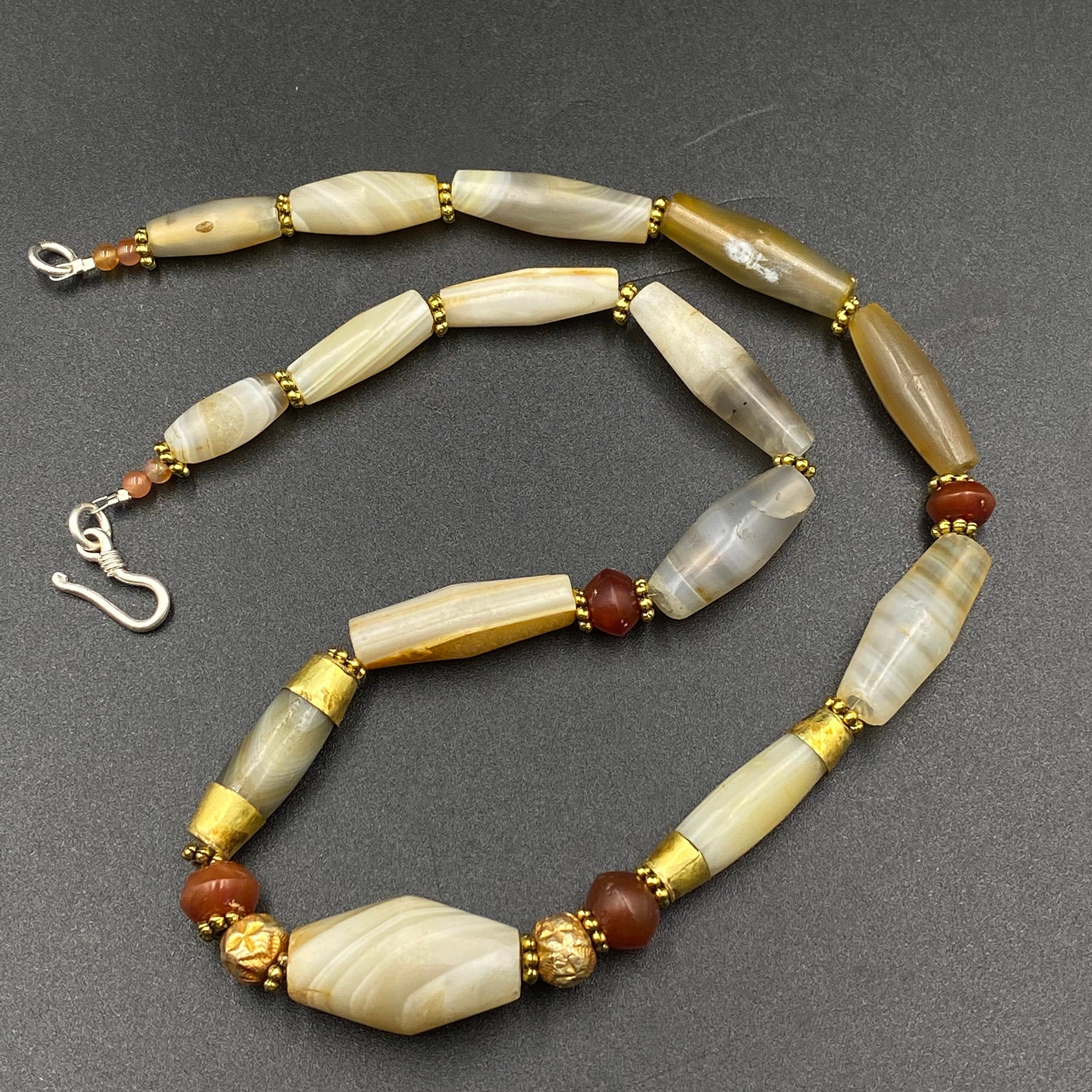 Old Antique Indo Greco Bactrian Agate Carnelian Beads Mala Circa 256 BC ...
