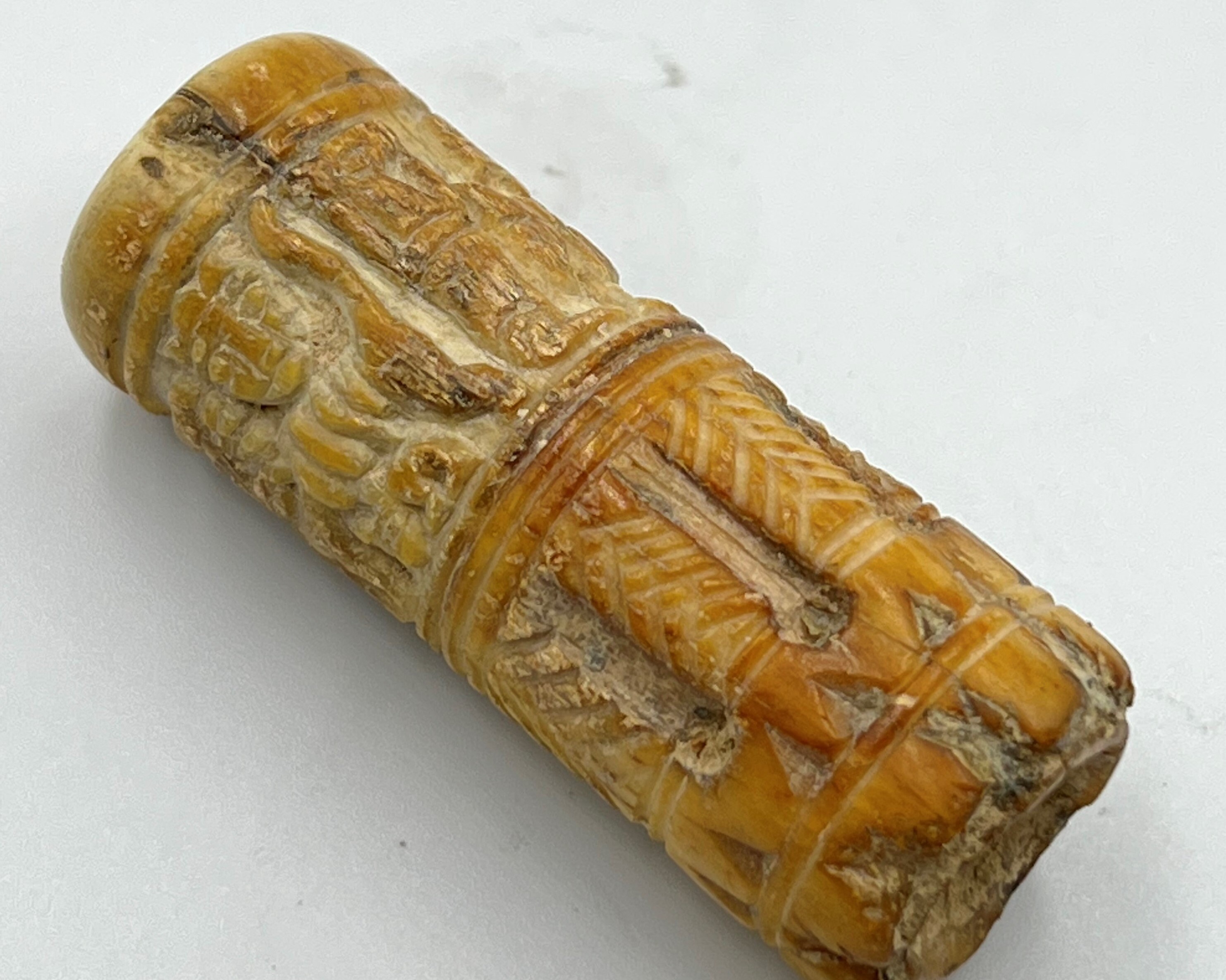 Ancient Roman Sasanian Bactrian Greco Greek Engraved Figure Ornament ...