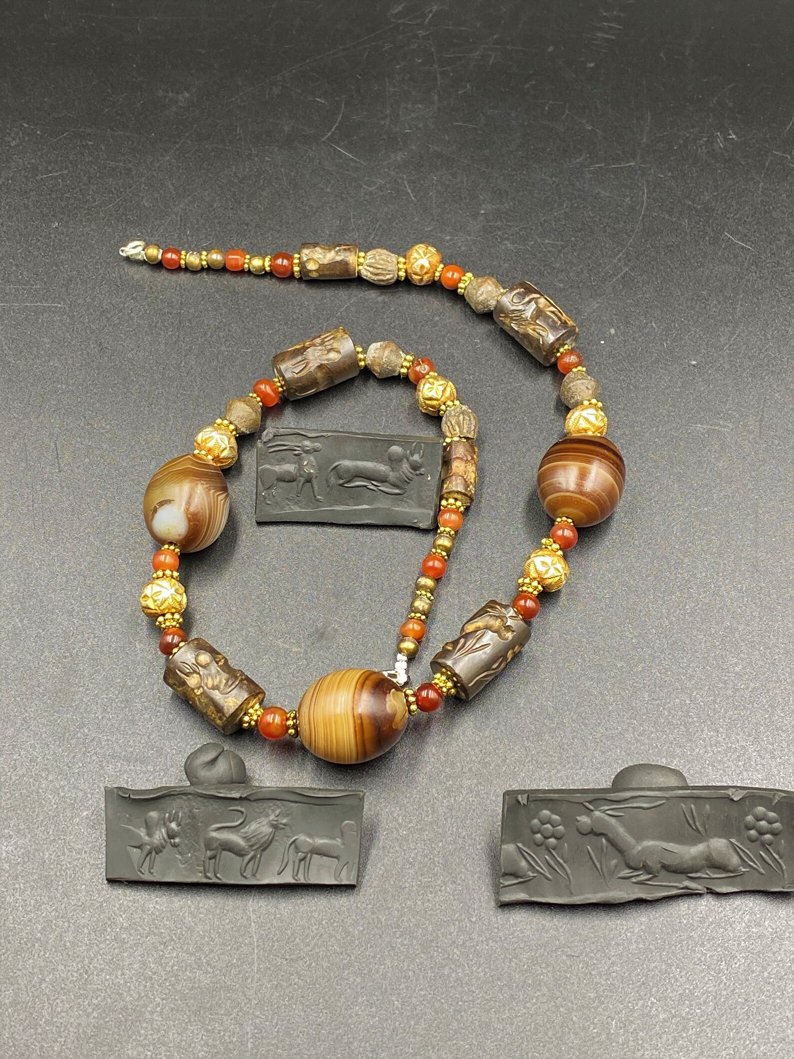 Antique Hadid Stone Intaglio Cylinder Seal Stamp Vintage - Etsy