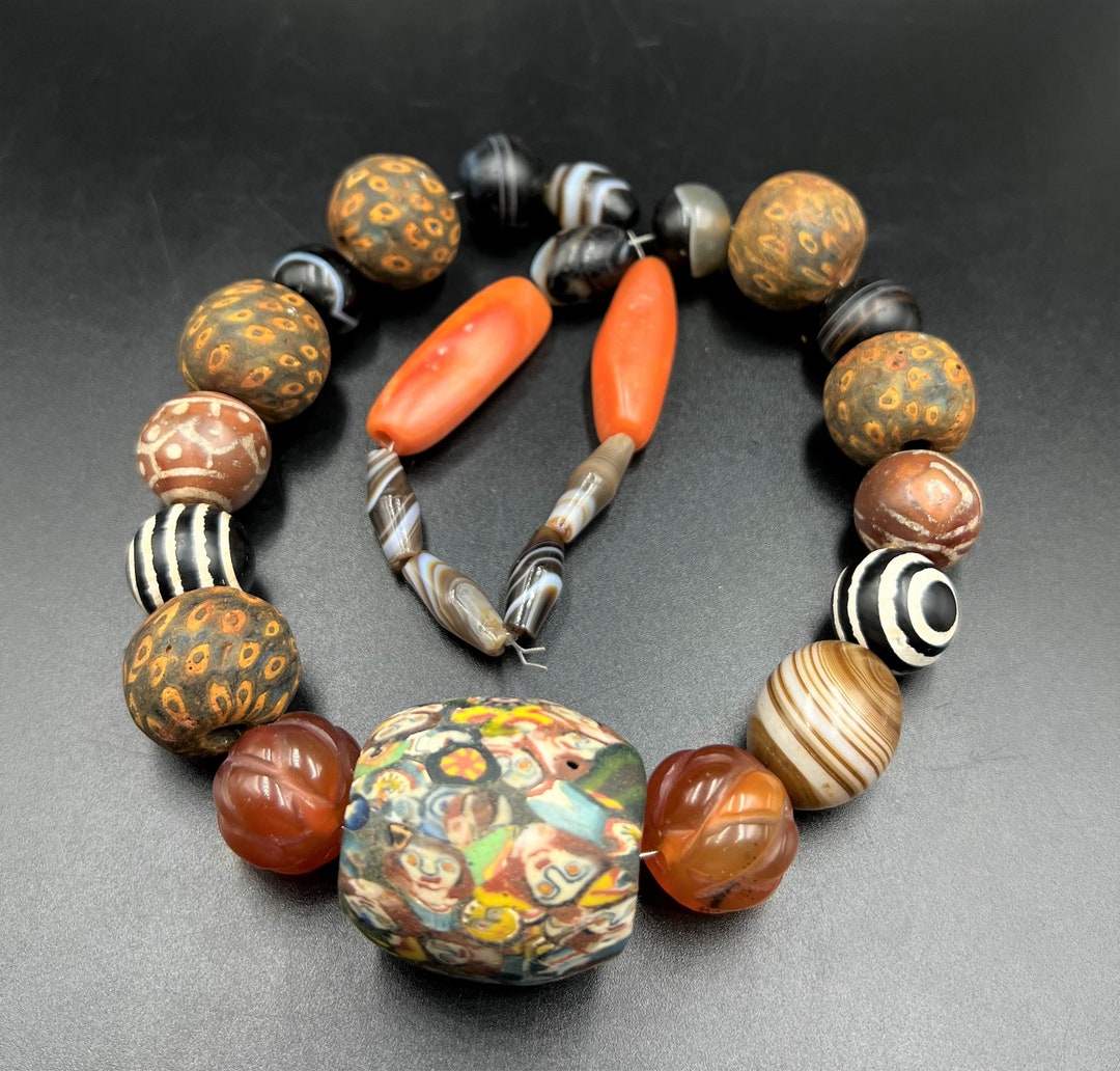 Zee Himalaya Dzi Asian Nepali Culture Carnelian Glass Agate Stone ...