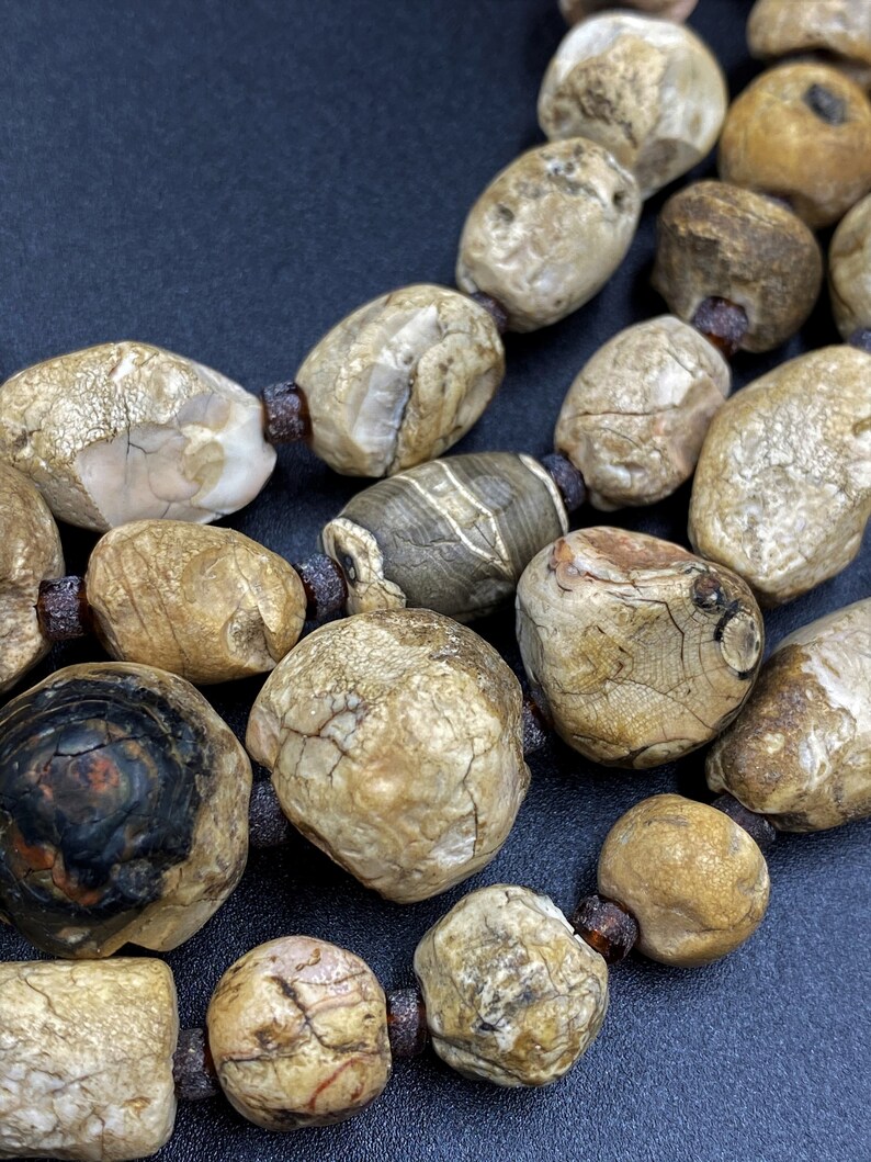 Old Himalayan Bronze Age Banded Burned Agate Beads Ancient | Etsy