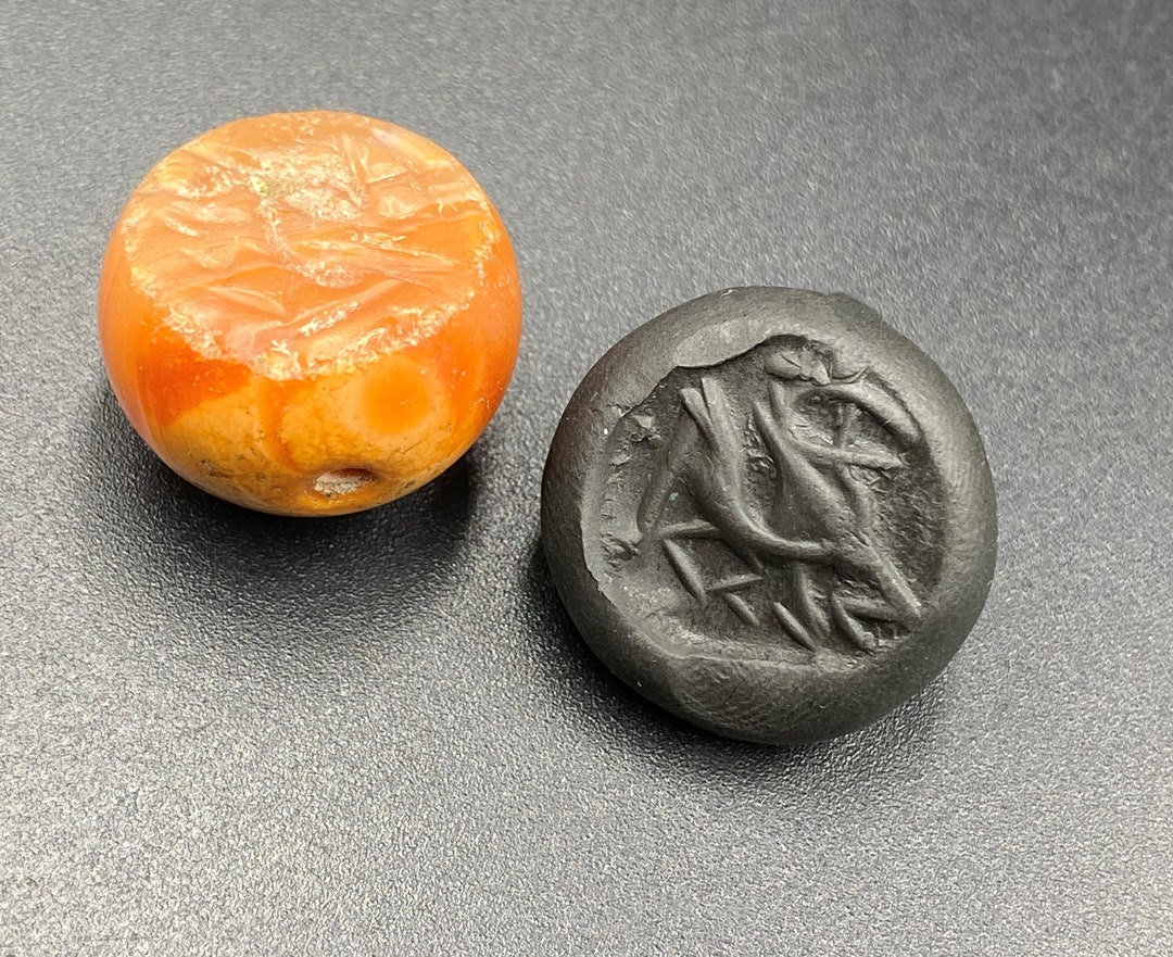 Ancient Near Eastern Antiquities Agate Stone Signet Stamp INTAGLIO Seal ...