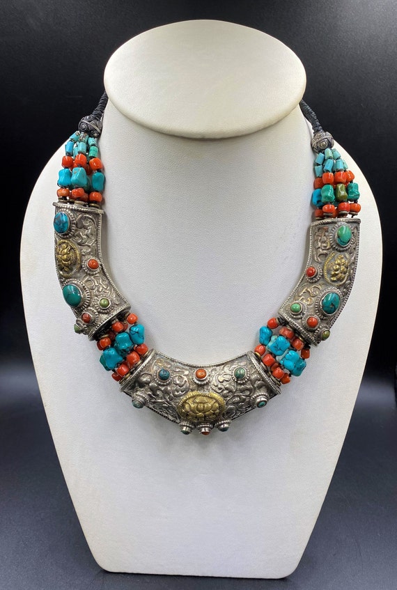 Antique Hand Made Nepali Tibetan Vintage Jewelry Silv… - Gem