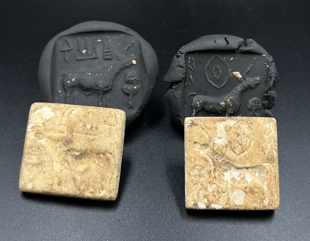 Antique Indus Valley Harappa Mohenjo-daro White Soft Stone Script Stamp ...