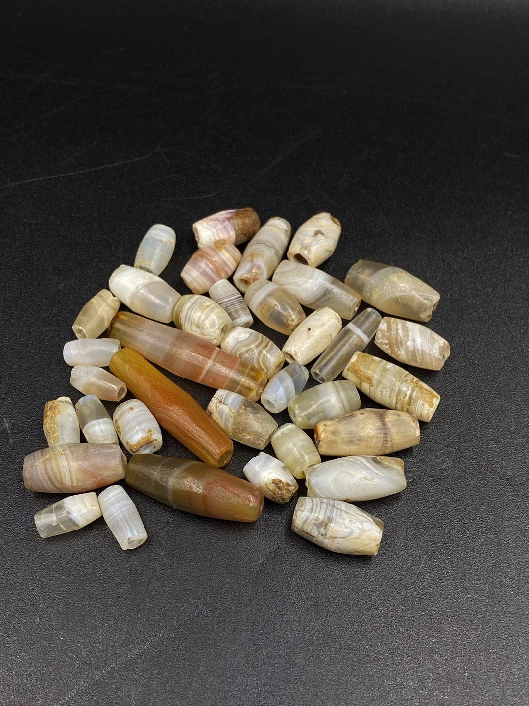 Old Antique Ancient Indo Greek Greco Bactrian Banded Agate Beads ...