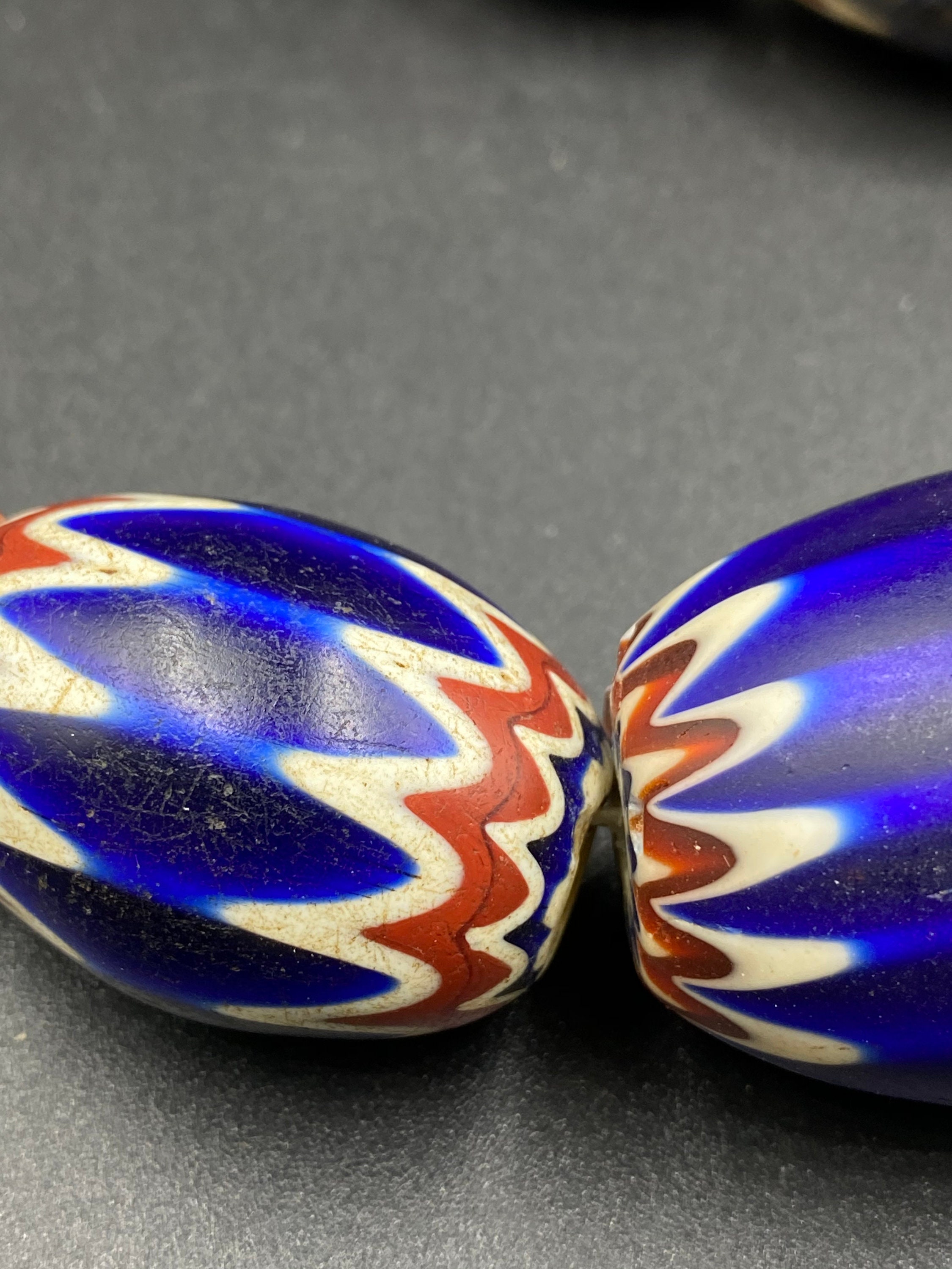 Old Ancient Antique Venetian Chevron Glass Bead Strand | Etsy