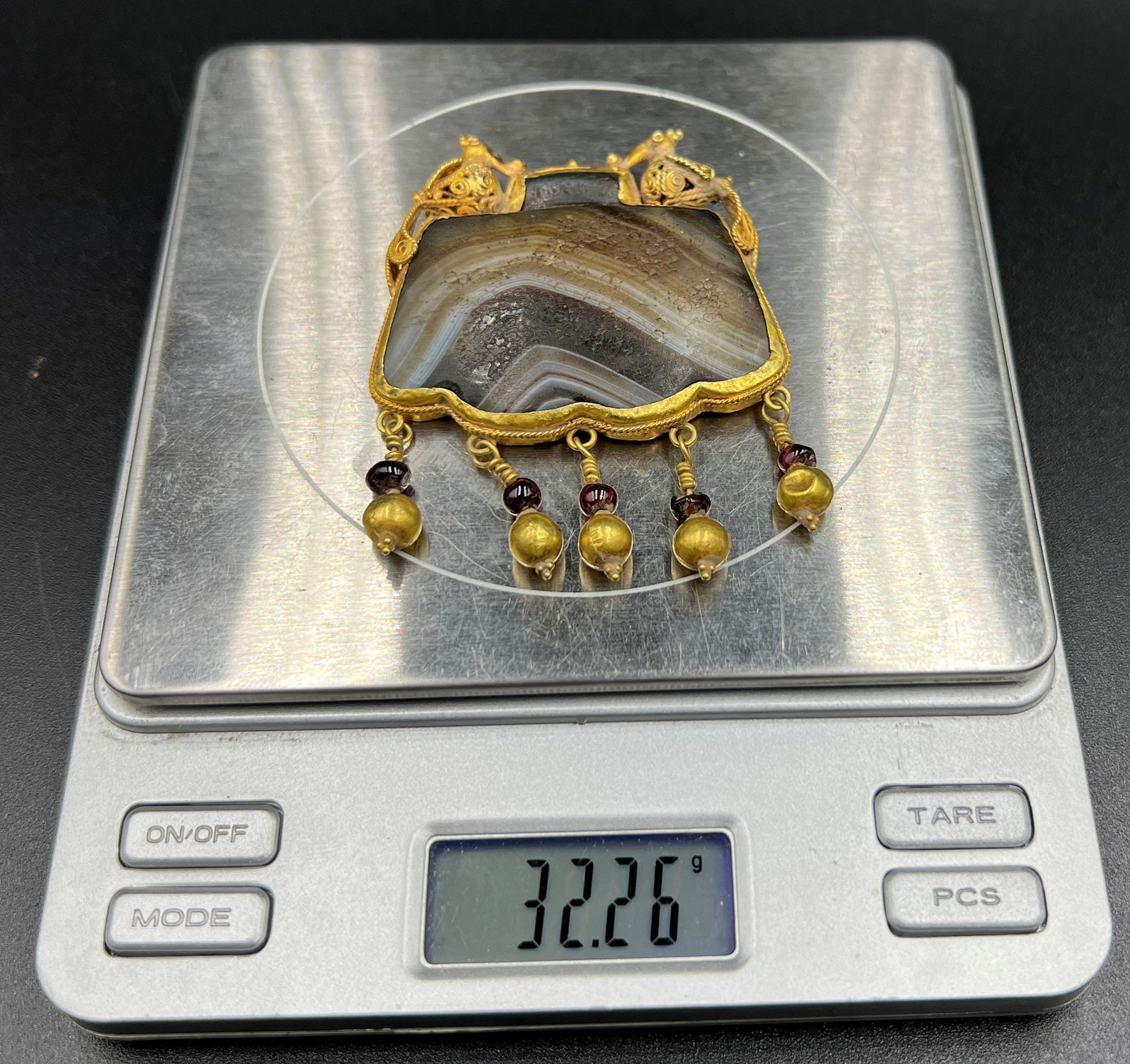 Old Ancient Seljuk Mamluk Dynasty Antiquities Gold Agate Gems Jewelry ...