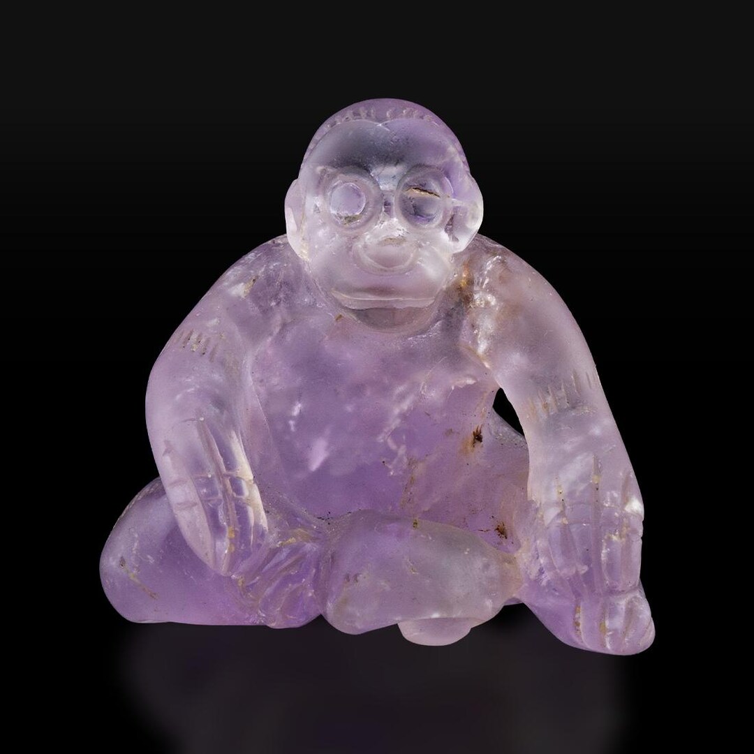 Ancient Near Eastern Roman Greek Bactrian Antiquity Amethyst Monkey ...