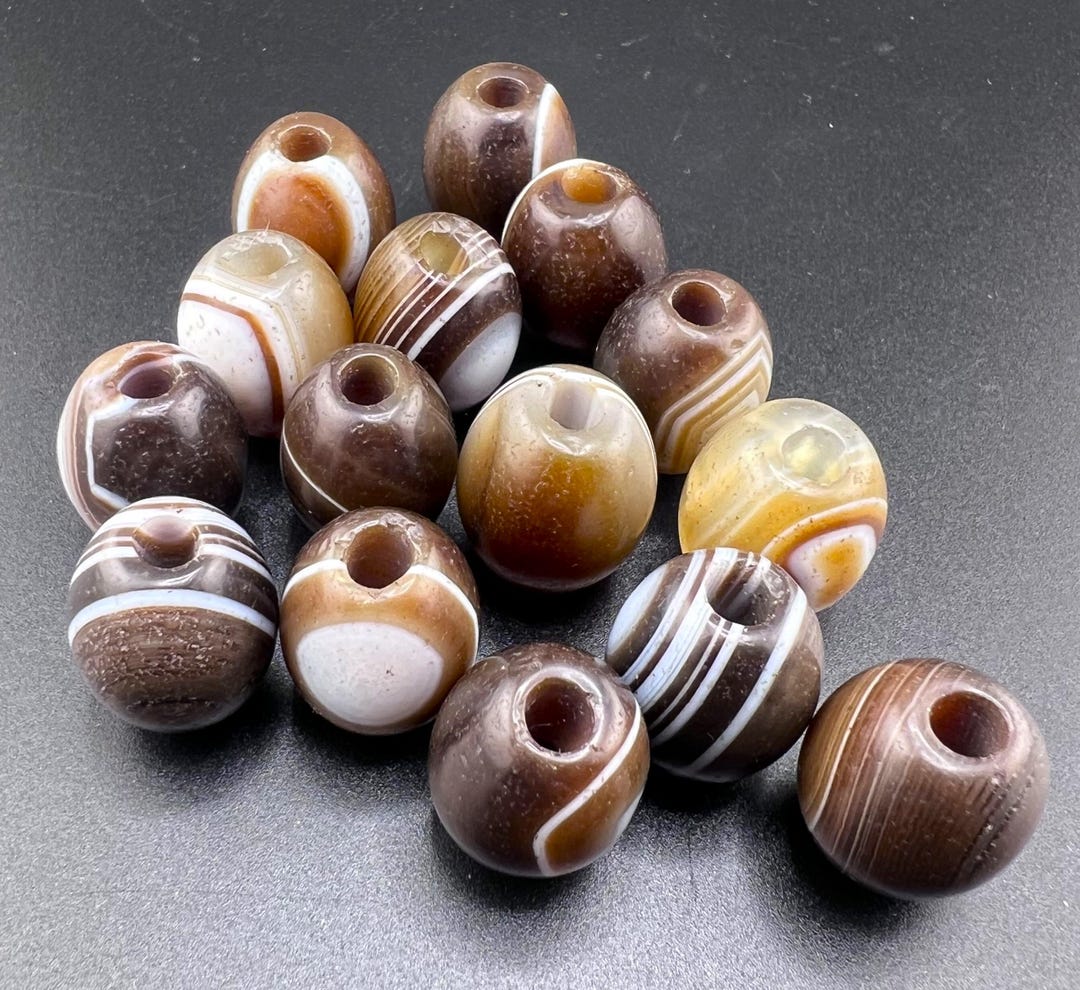 Himalayan Indo Tibetan Banded Agate Stone 15 Nice Color Beads Lot - Etsy
