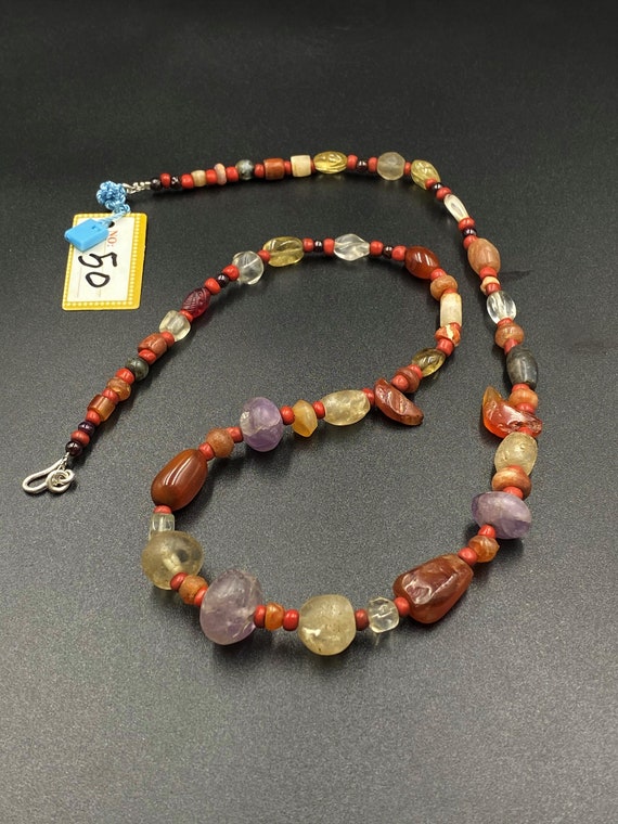 Vintage Antique Gems Jewelry Old Agate Crystals Bead… - Gem